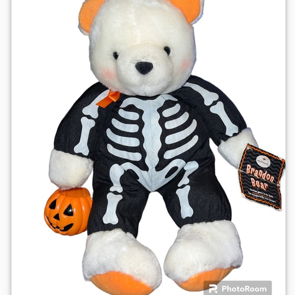Hallmark | Toys | Hallmark Brandon Bear Glow In Dark Halloween Skeleton ...
